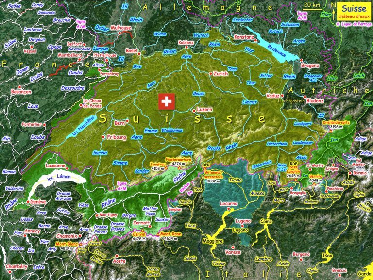 Géographie de la Suisse – Ligne de Partage